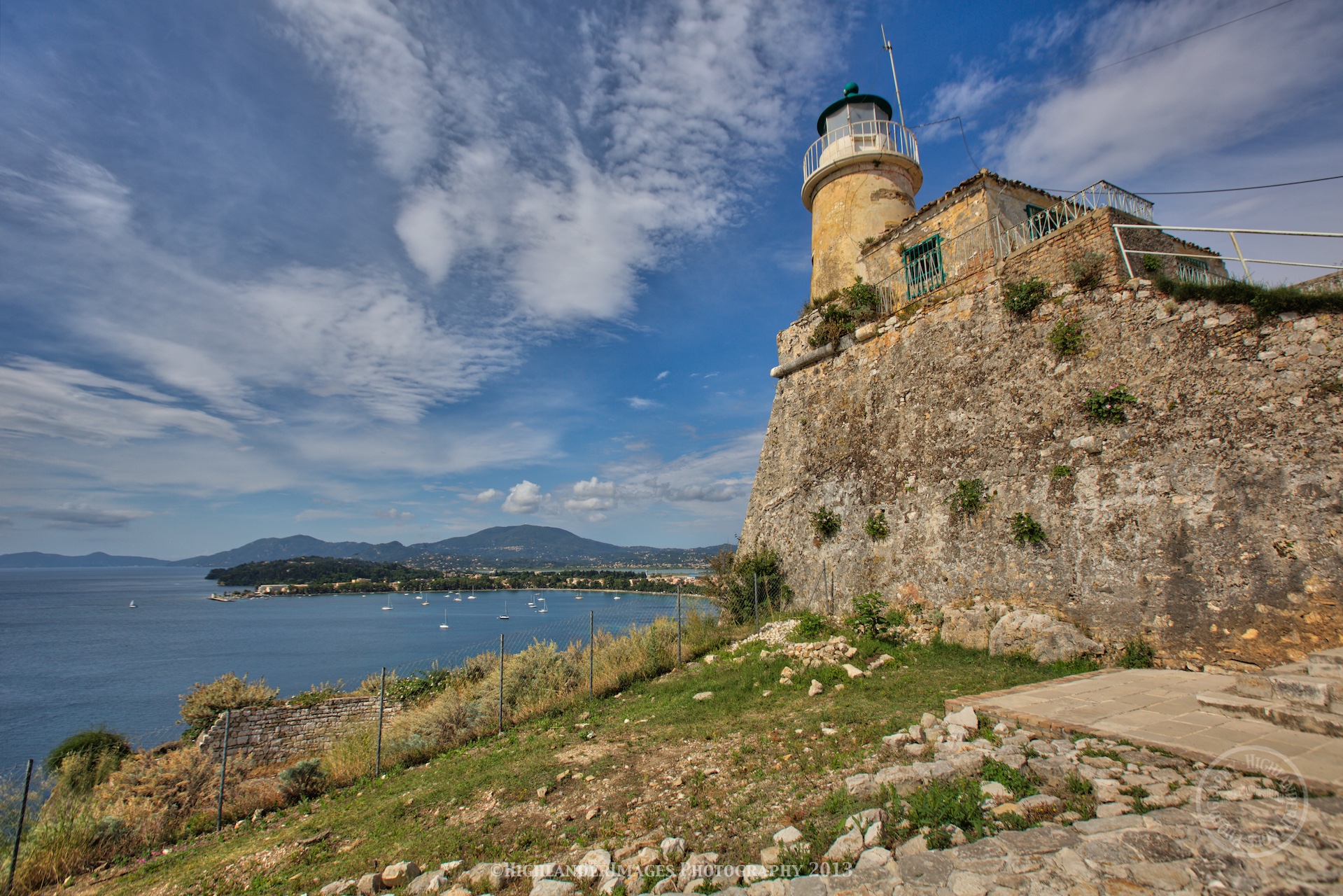 Lighthouse at Old Fortress of Corfu, Kerkira, Corfu, Greece ...